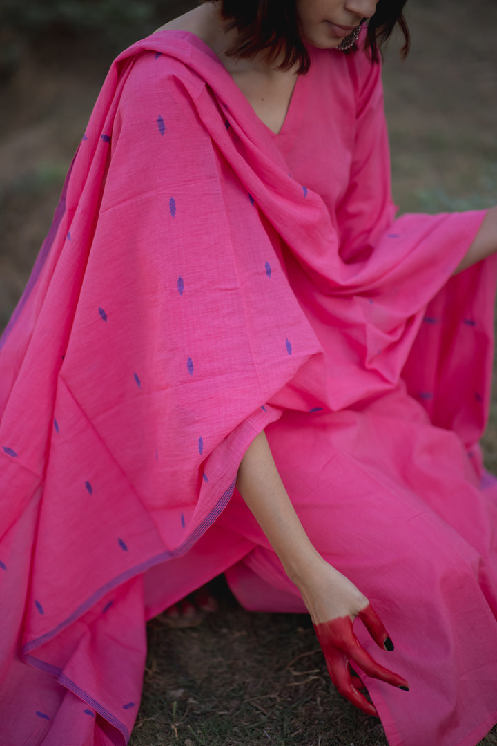 Pink Mulmul Kurta Set with Dupatta#N# – Silai Studio